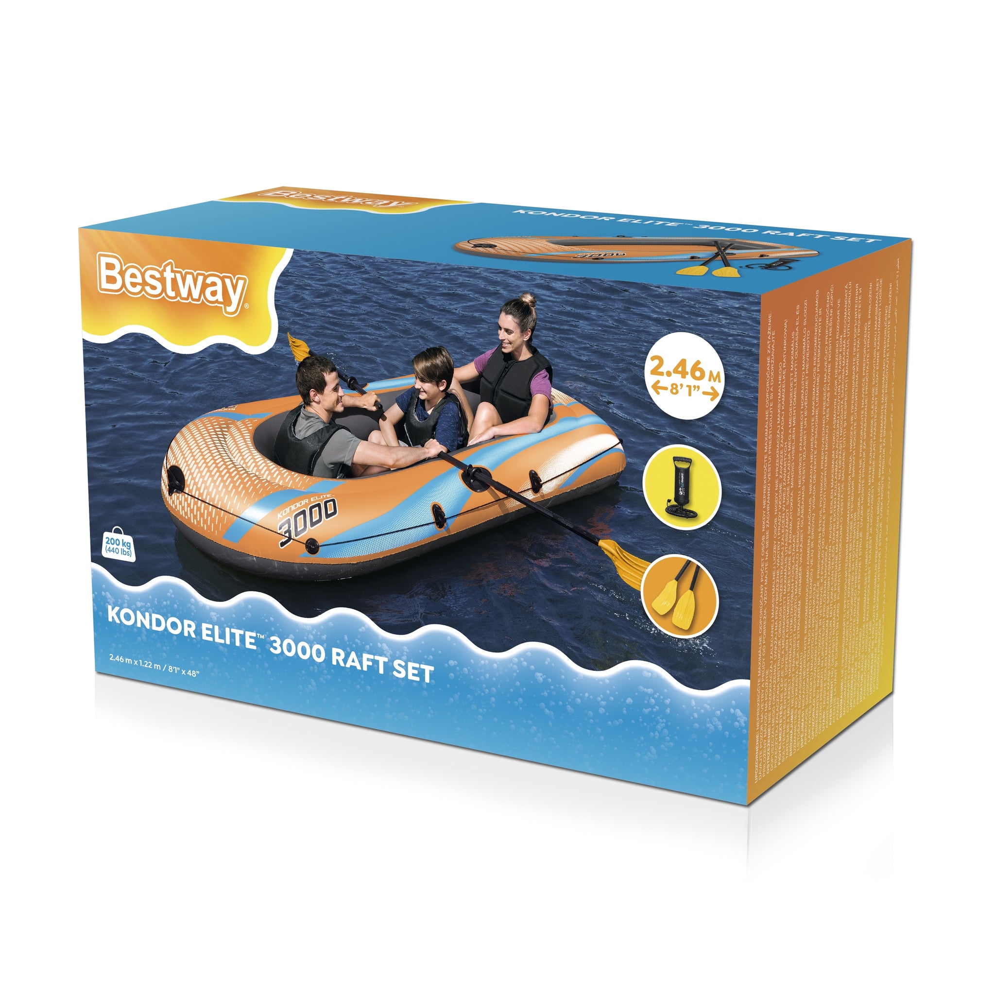 8'1" x 48"/2.46m x 1.22m Kondor Elite 3000 Raft Set – BestwayEgypt