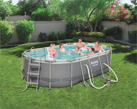 Power Steel™ 4.27m x 2.50m x 1.00m Oval Pool Set – BestwayEgypt